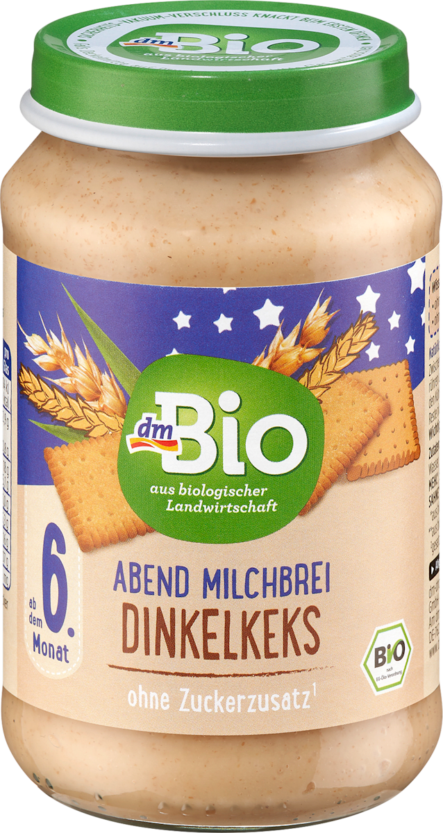 dmBio Abendbrei Milch Dinkelkeks ab dem 6. Monat, 190 g dauerhaft ...