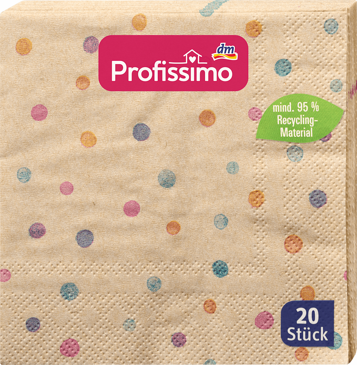 Profissimo Cocktailservietten "Punkte" aus Recycling-Material (25x25 cm ...