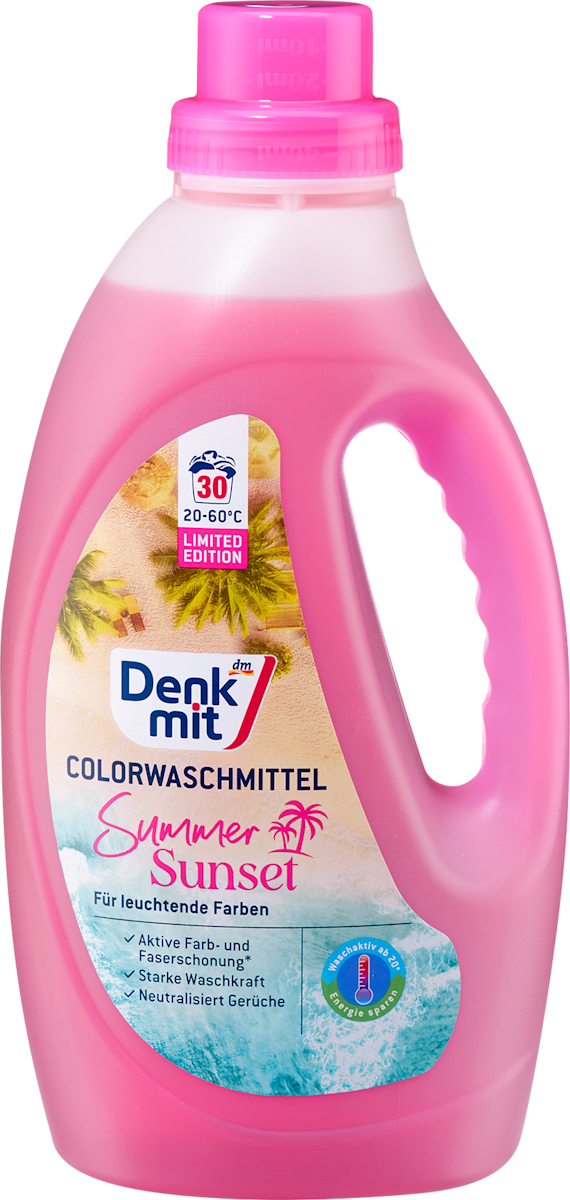 Denkmit prací gel na barevné prádlo Summer Sunset, 30 PD | dm.cz