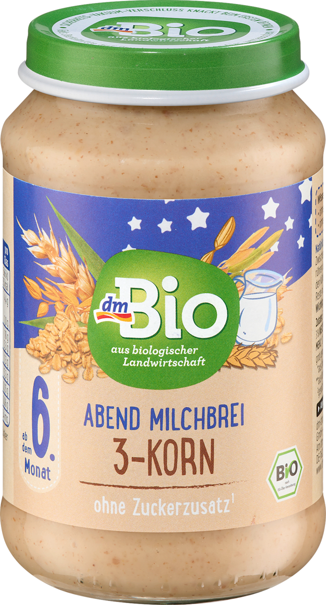 dmBio Abendbrei Milch 3-Korn ab dem 6. Monat, 190 g dauerhaft günstig ...