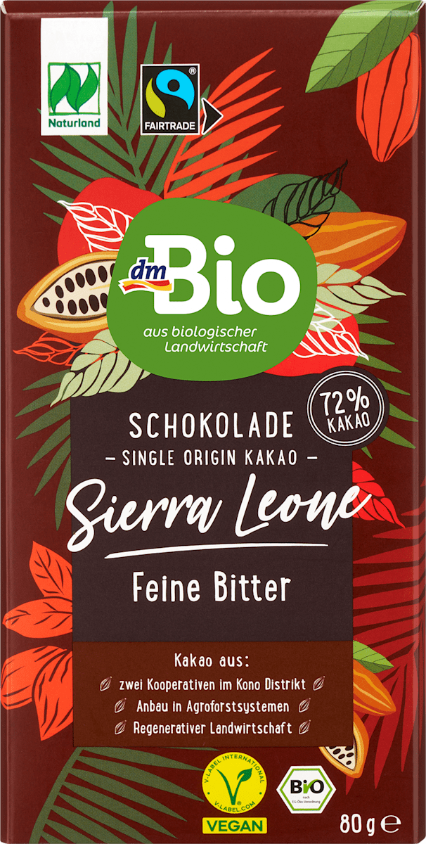 dmBio Schokolade, "Sierra Leone" Feine Bitter, 80 g dauerhaft günstig ...