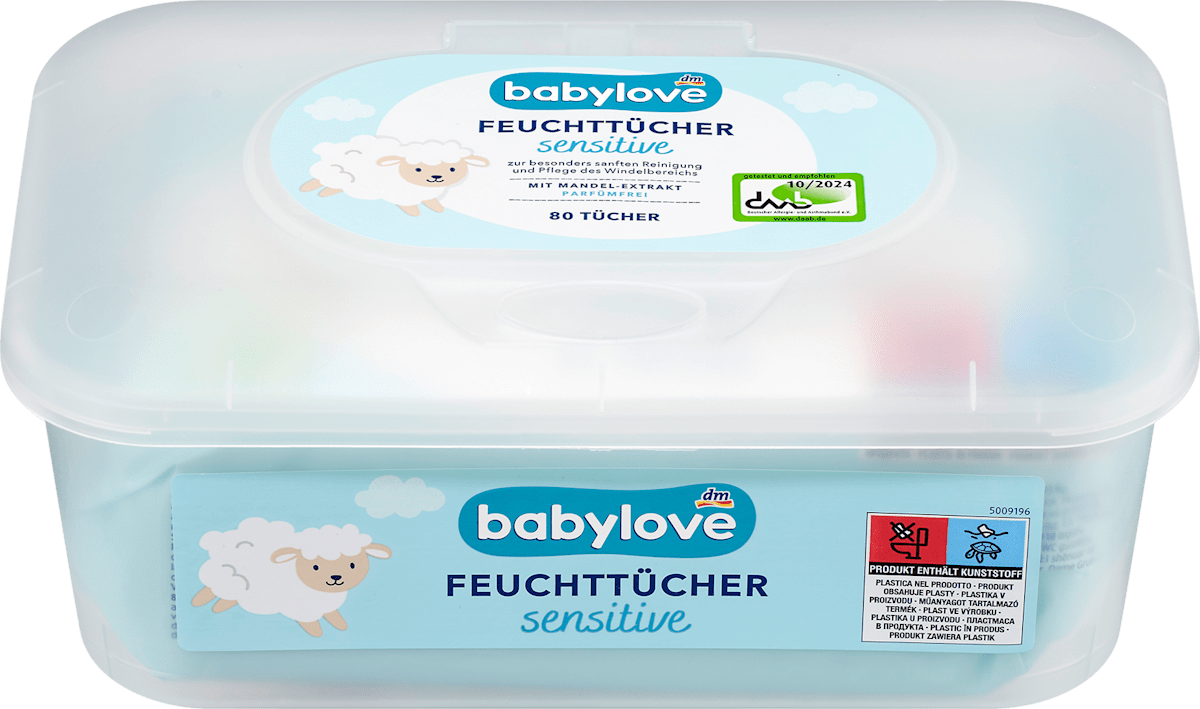 babylove Sensitive vlažne maramice u kutiji, 80 kom | dm.rs