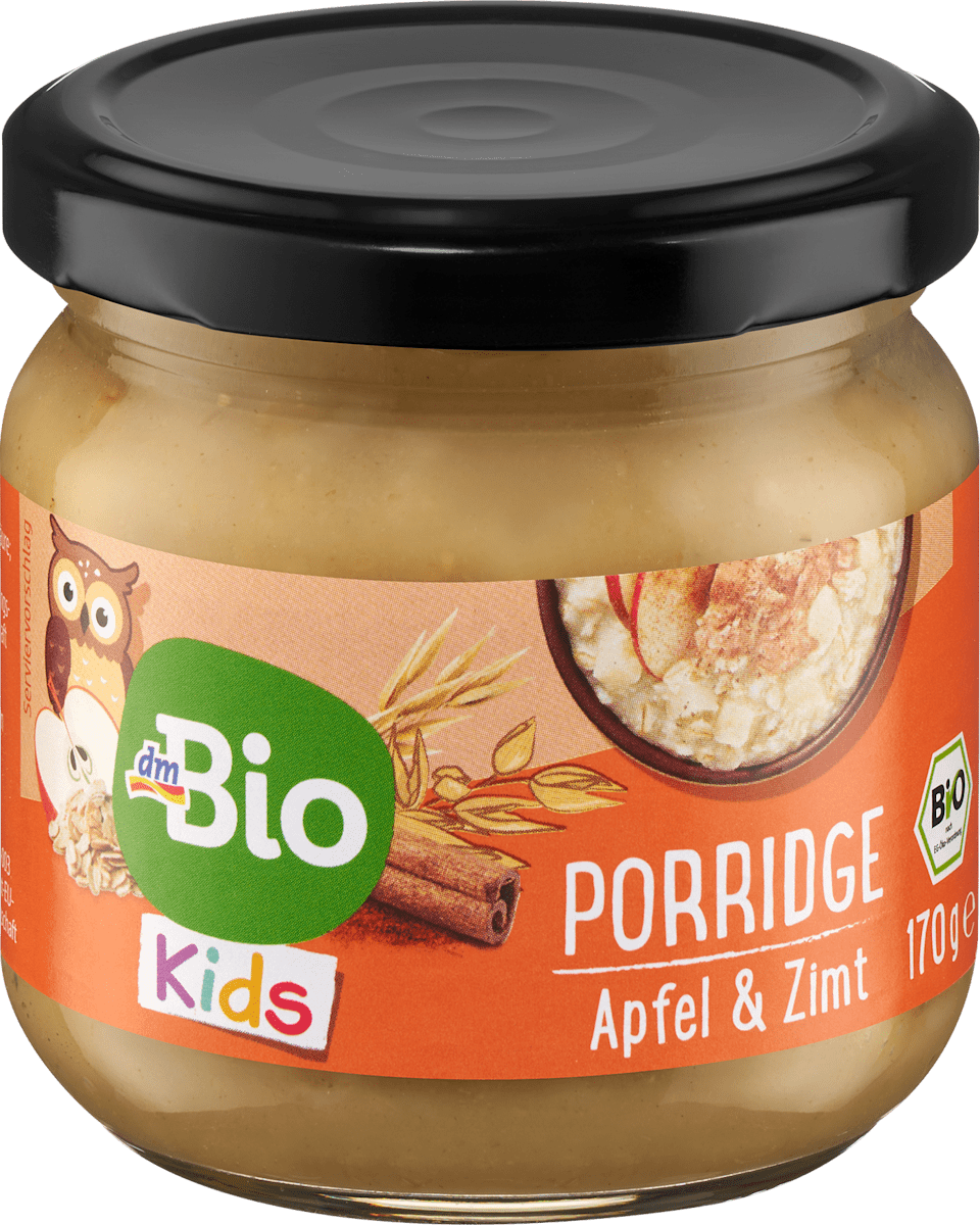 dmBio Bio otroška ovsena kaša z jabolki in cimetom, 170 g | dm.si