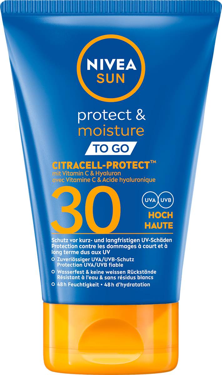 NIVEA SUN Sonnenmilch protect & moisture LSF 30 Reisegröße, 50 ml | dm.at