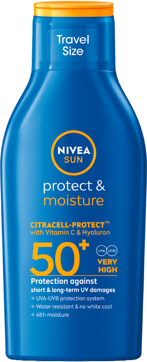 NIVEA SUN Слънцезащитен лосион Protect & Moisture, SPF 50+, 100 ml | dm ...