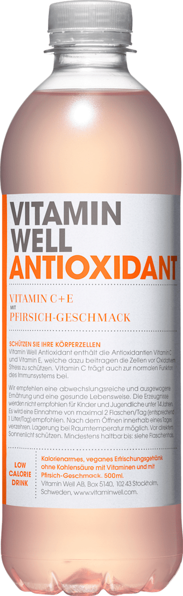 Vitamin Well Erfrischungsgetränk, Antioxidant Pfirsich, 500 ml EINWEG ...