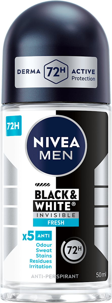 NIVEA MEN BLACK & WHITE INVISIBLE FRESH deo roll-on za muškarce, 50 ml ...