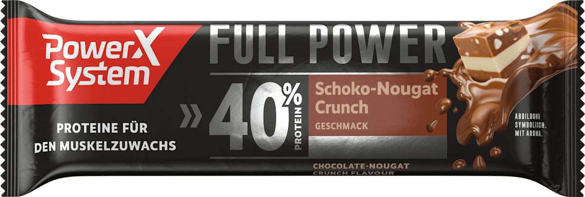PowerX System Proteinriegel Full Power Schoko-Nougat Crunch Geschmack ...