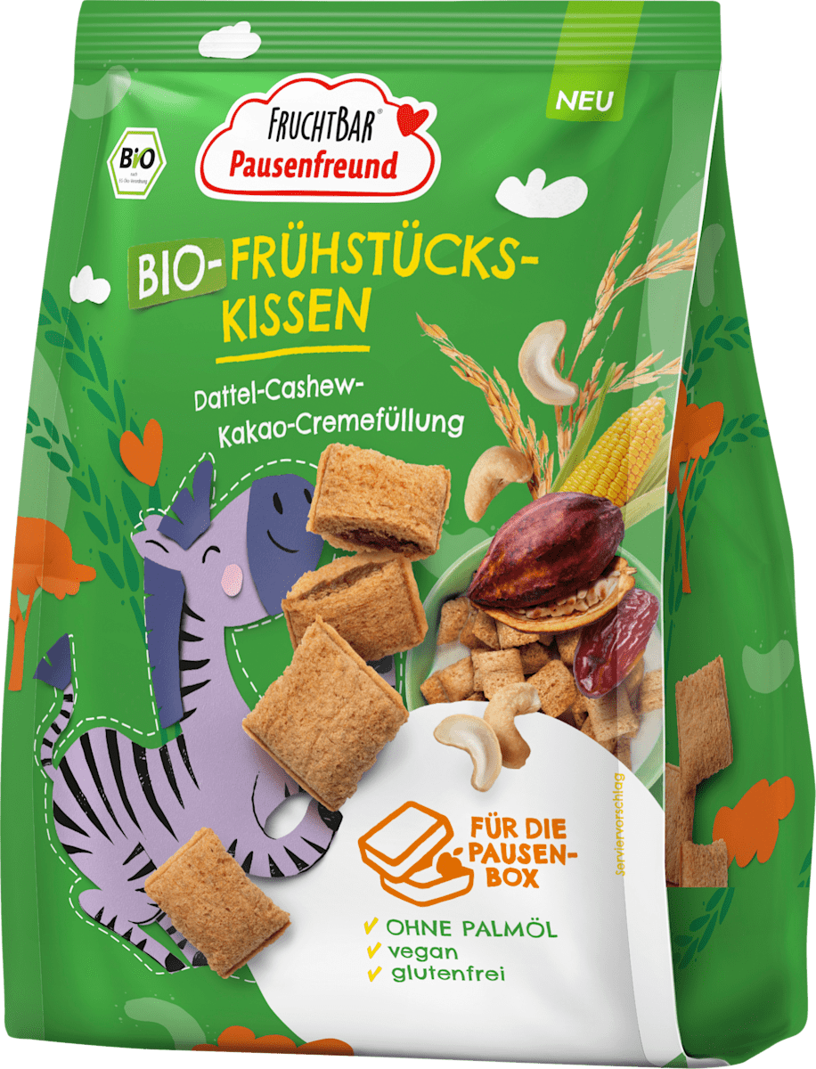 FRUCHTBAR Pausenfreund Kindersnack Frühstückskissen Kakao ab 3 Jahren ...