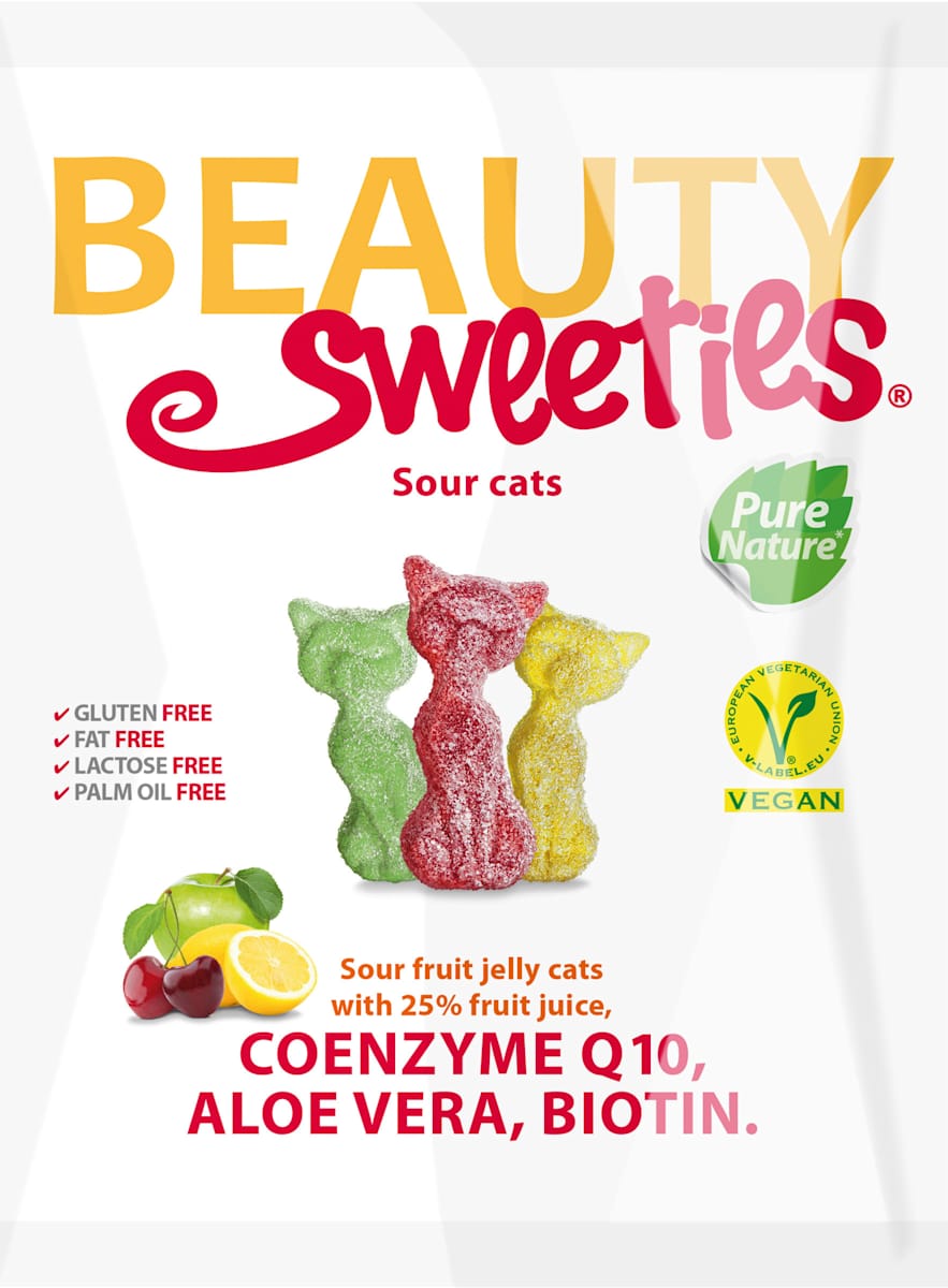 BEAUTY sweeties. Caramelle gommose Sour Cats, 125 g | dm Italia
