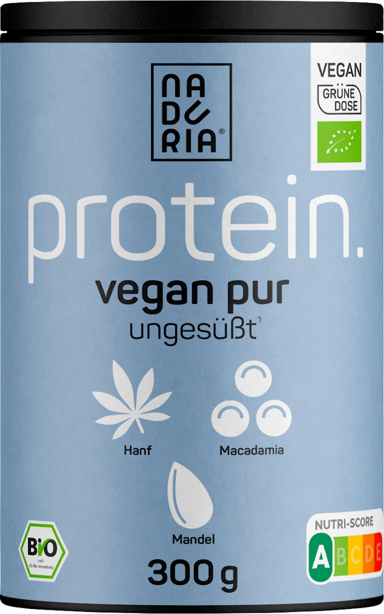 Naduria Proteinpulver Hanf Macadamia und Mandel ungesüßt, 300 g | dm.at