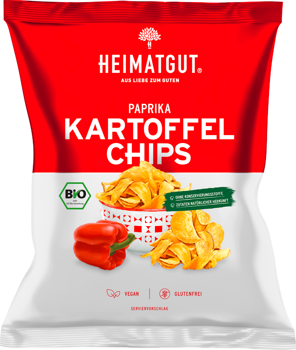 HEIMATGUT Bio krompirjev čips s papriko, 125 g | dm.si