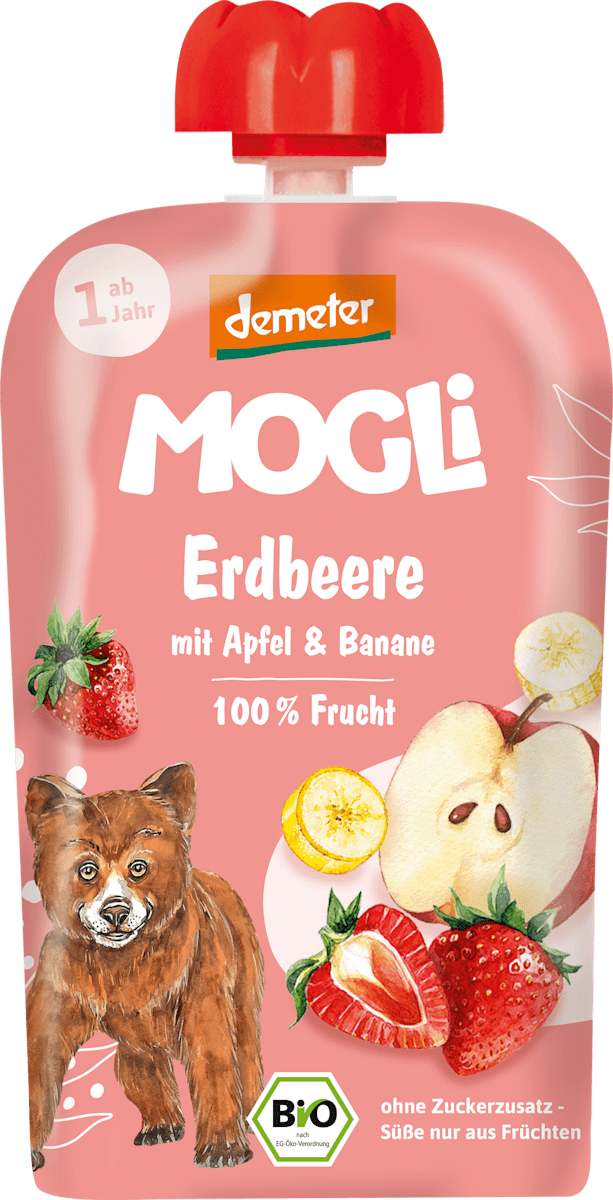 MOGLi Kapsička bio jablko, banán, jahoda, 100 g | mojadm.sk