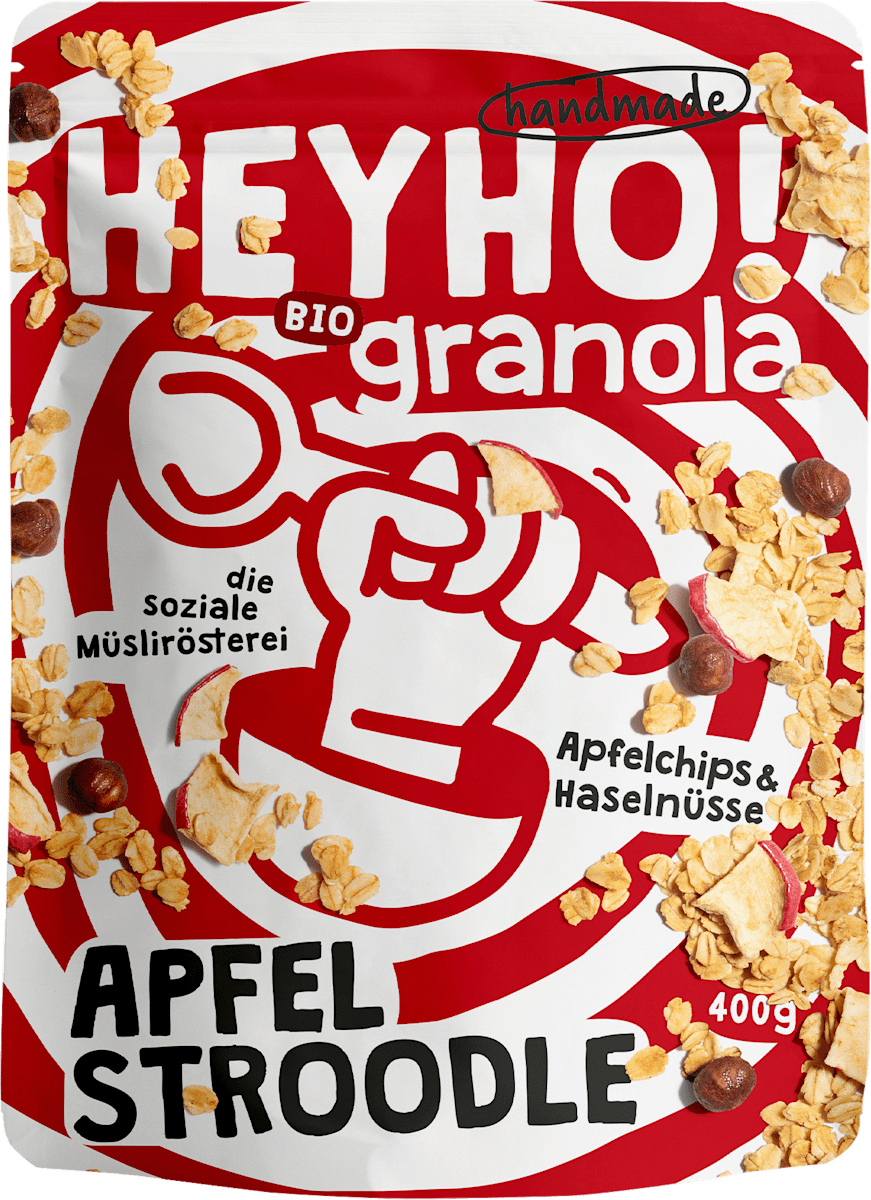 HEYHO! Knuspermüsli Bio Hafer-Granola mit Apfelchips Apfel Stroodle ...
