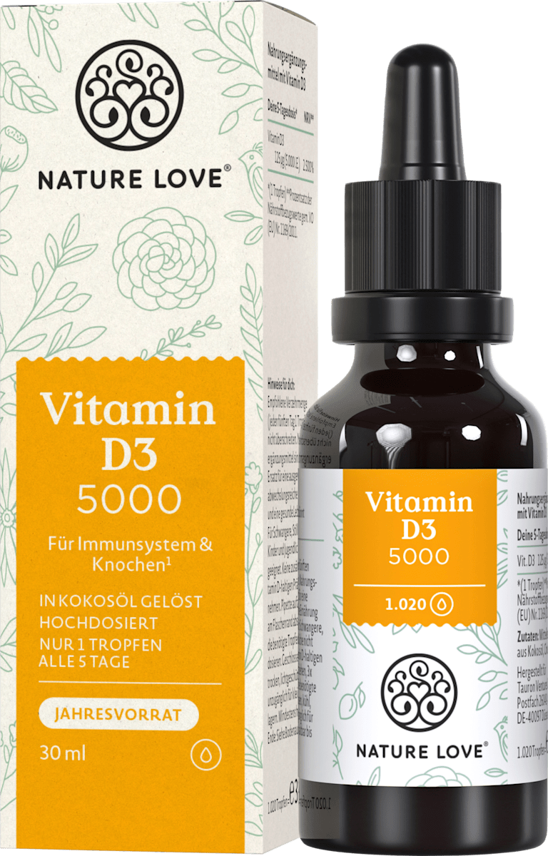 Nature Love Vitamin D3 5000 I.E. Tropfen, 30 ml dauerhaft günstig ...