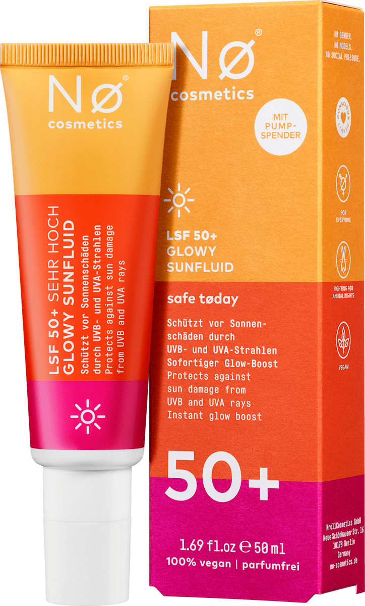 Nø Cosmetics Sonnenfluid Gesicht Glowy safe today LSF 50+, 50 ml dauerhaft günstig online kaufen ...