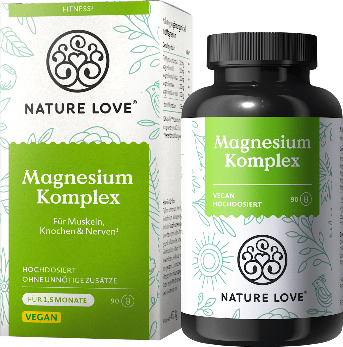 Nature Love Magnesium Komplex Kapseln 90 St, 73 g dauerhaft günstig ...