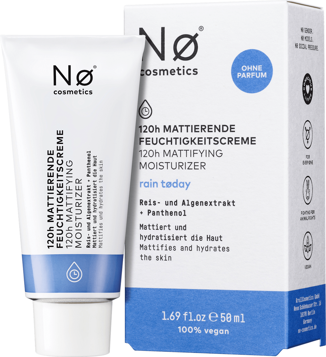 NØ cosmetics Feuchtigkeitscreme 120h mattierend, 50 ml dauerhaft ...