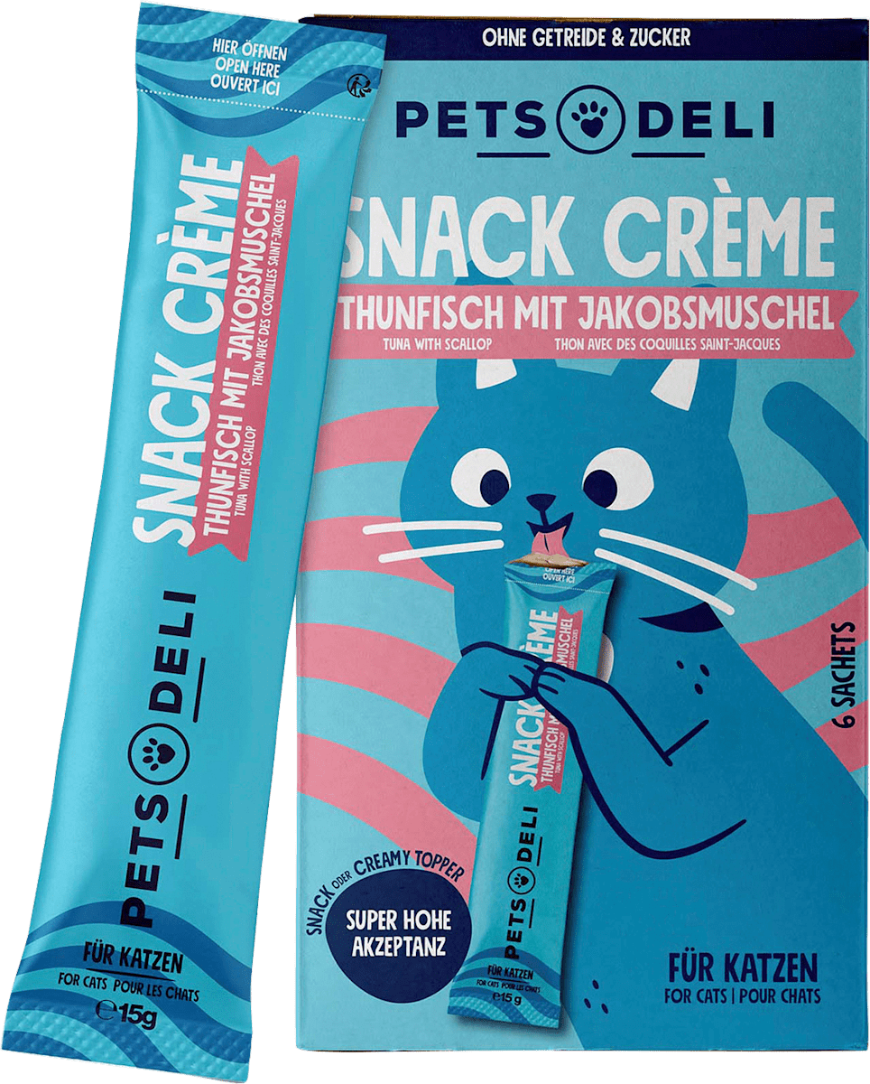 Pets Deli Katzenleckerli Creme Snack mit Thunfisch & Jakobsmuschel ...
