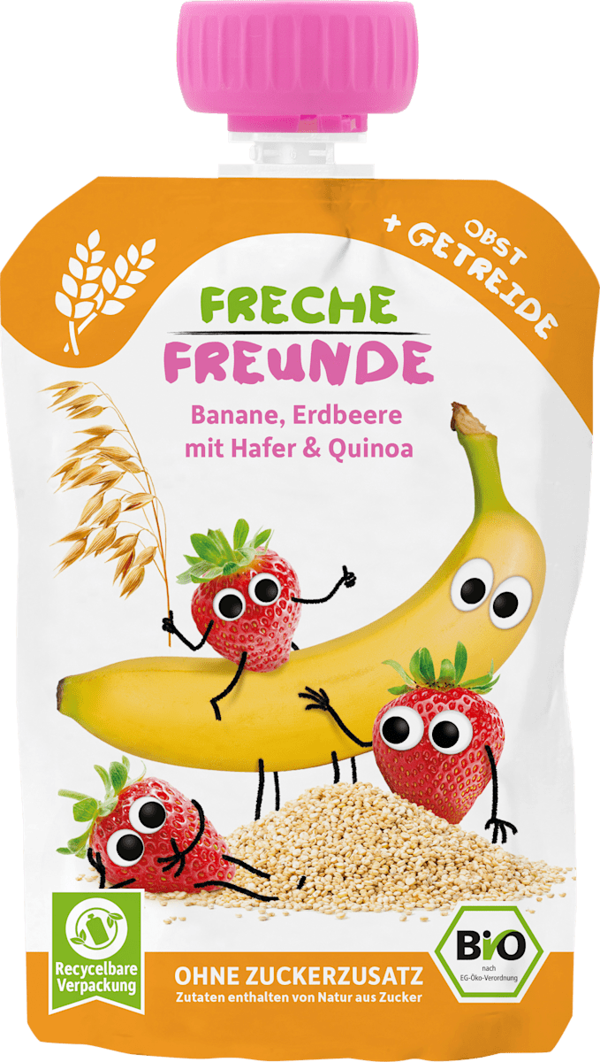 Freche Freunde Quetschie Banane, Erdbeere mit Hafer & Quinoa ab 6 Monaten, 100 g | dm.at
