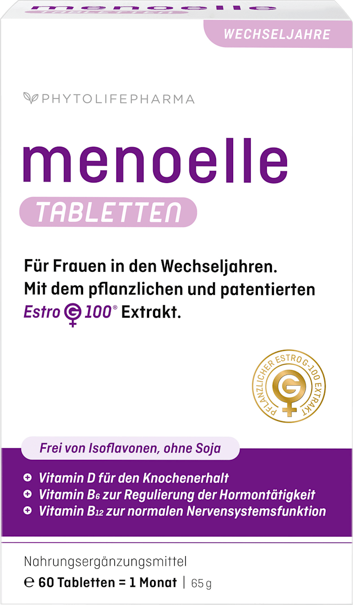 Menoelle Estro-G100 Extrakt + Vitamine + Mineralien Tabletten 60St, 65 ...