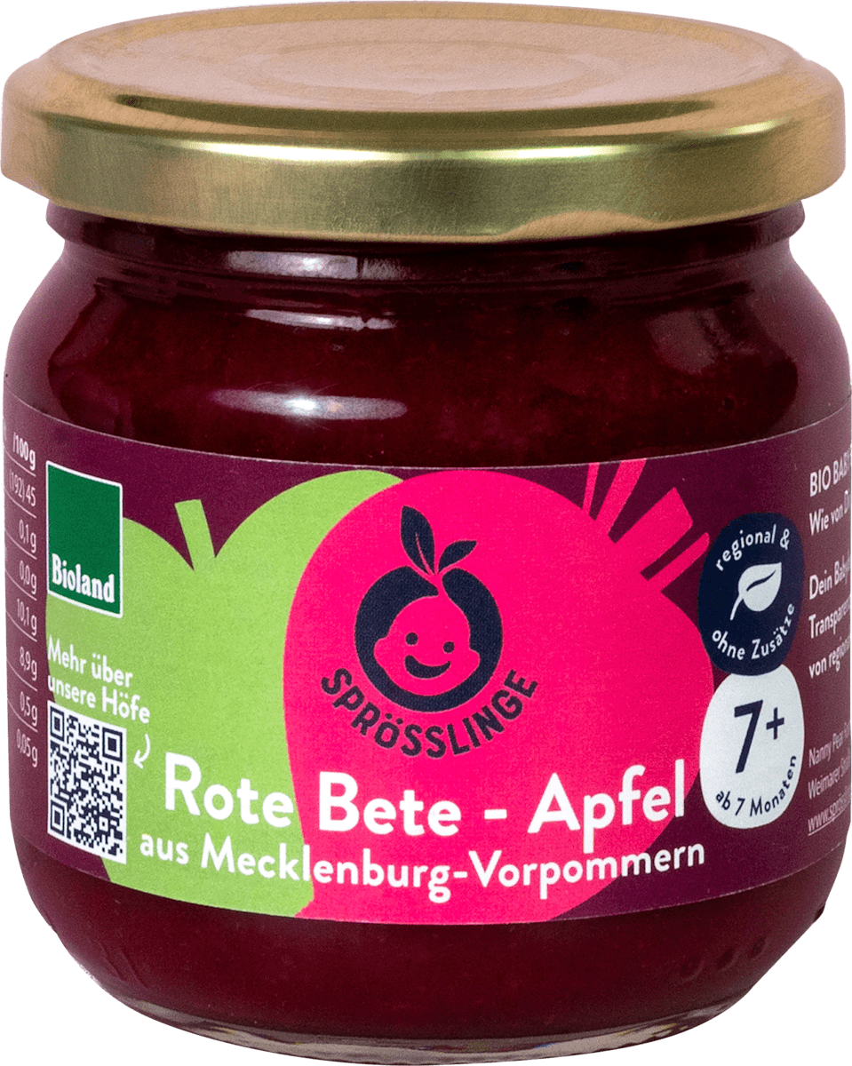 Sprösslinge Gemüse + Obst Rote Beete Apfel ab dem 7. Monat, 180 ml ...