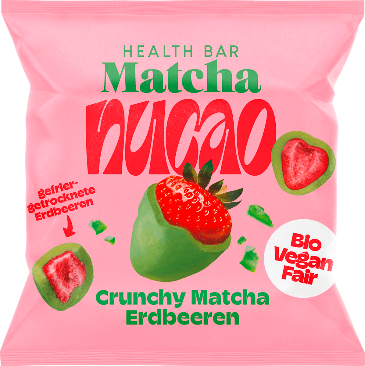 nucao Trockenfrüchte, Matcha Crunchy Strawberries, Erdbeeren mit ...