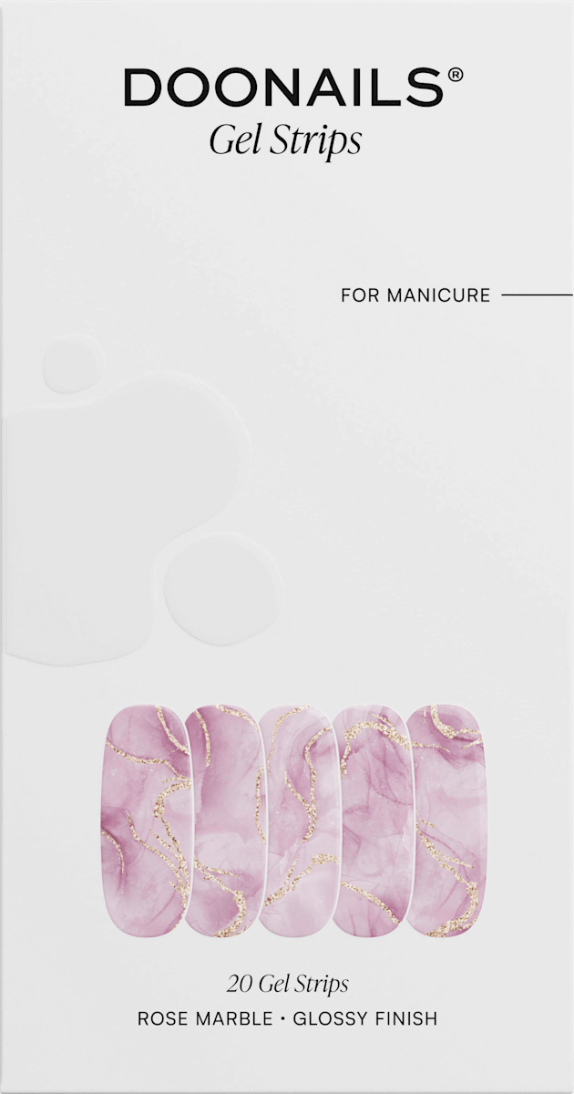 Doonails UV Gel Nagelfolien, Gel Strips Rose Marble, 20 St dauerhaft ...