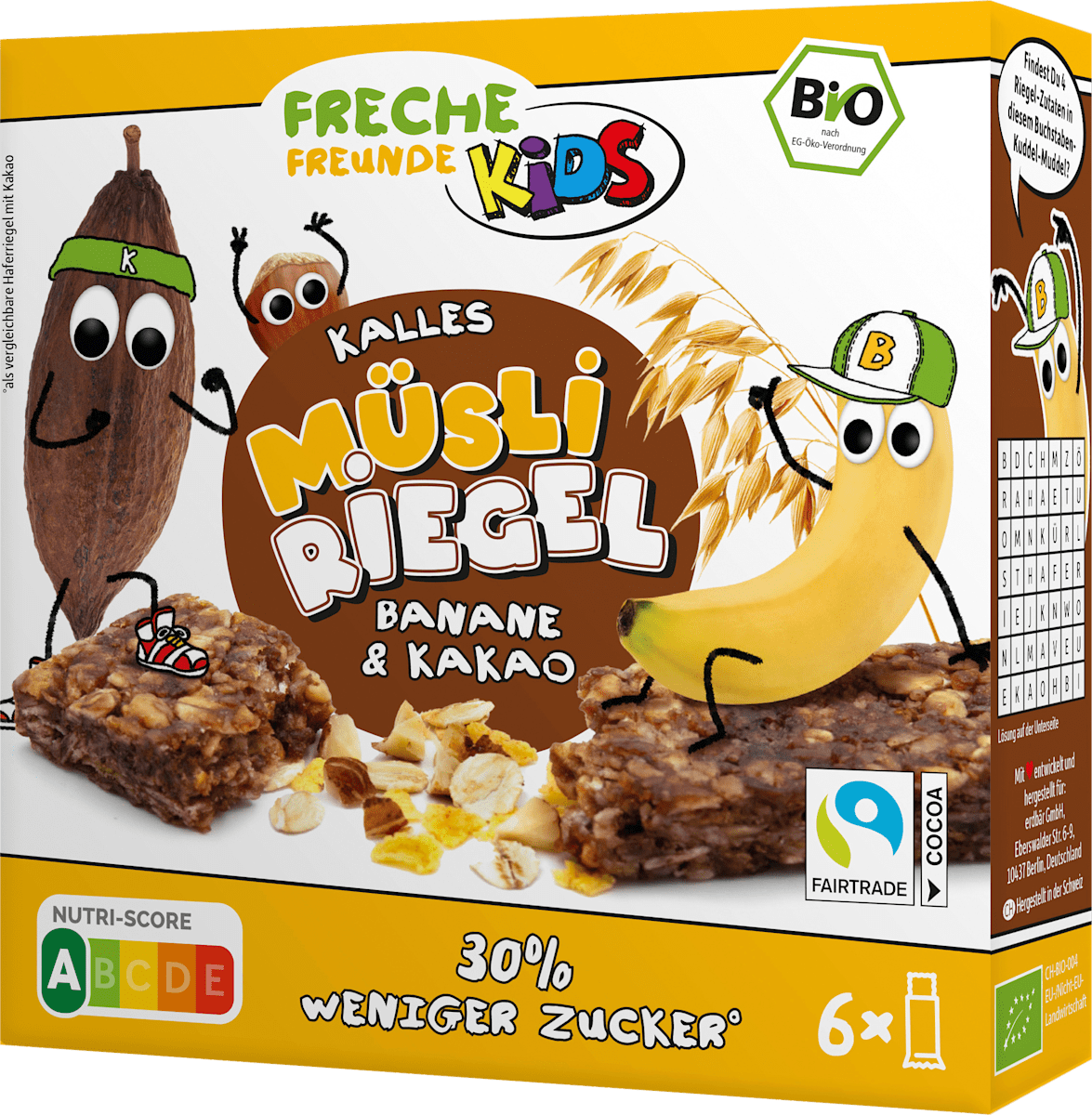 Freche Freunde Fruchtriegel Banane & Kakao, ab 3 Jahren (6x26 g), 156 g dauerhaft günstig online ...