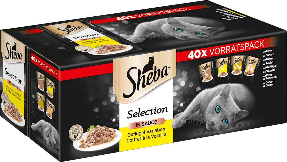 Sheba Nassfutter Katze Selection in Sauce Geflügel Variation ...
