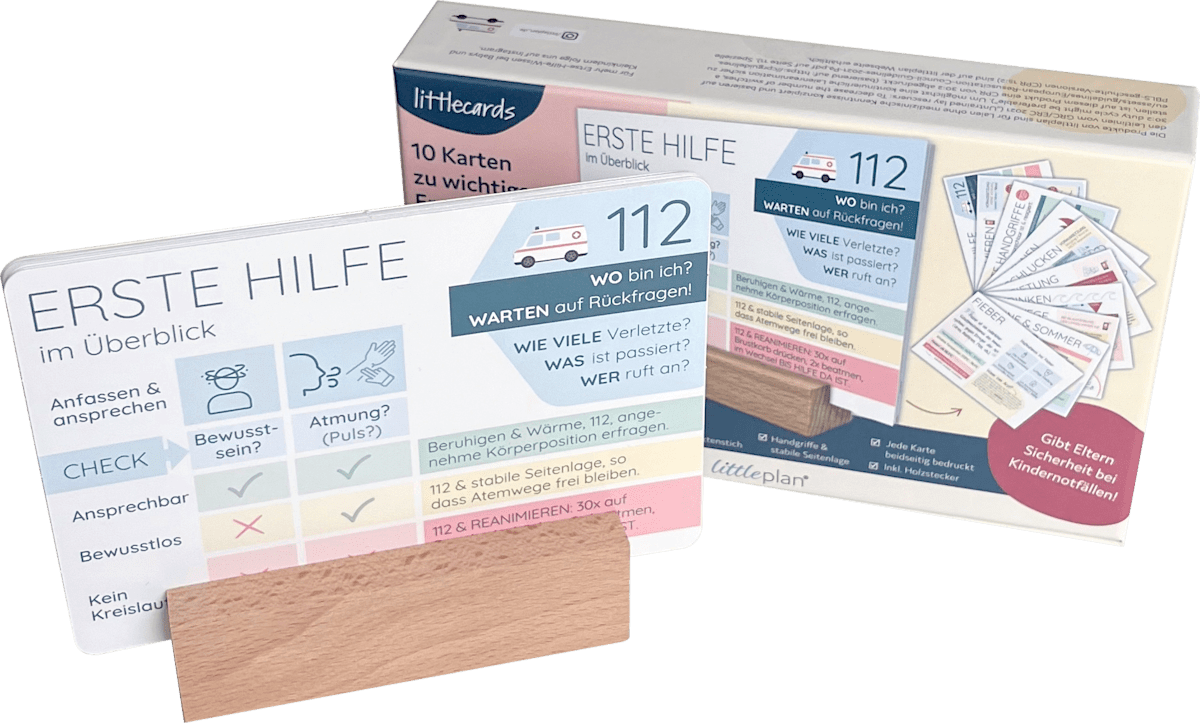 littleplan Erste-Hilfe-Karten mit Holzständer, 1 St dauerhaft günstig ...