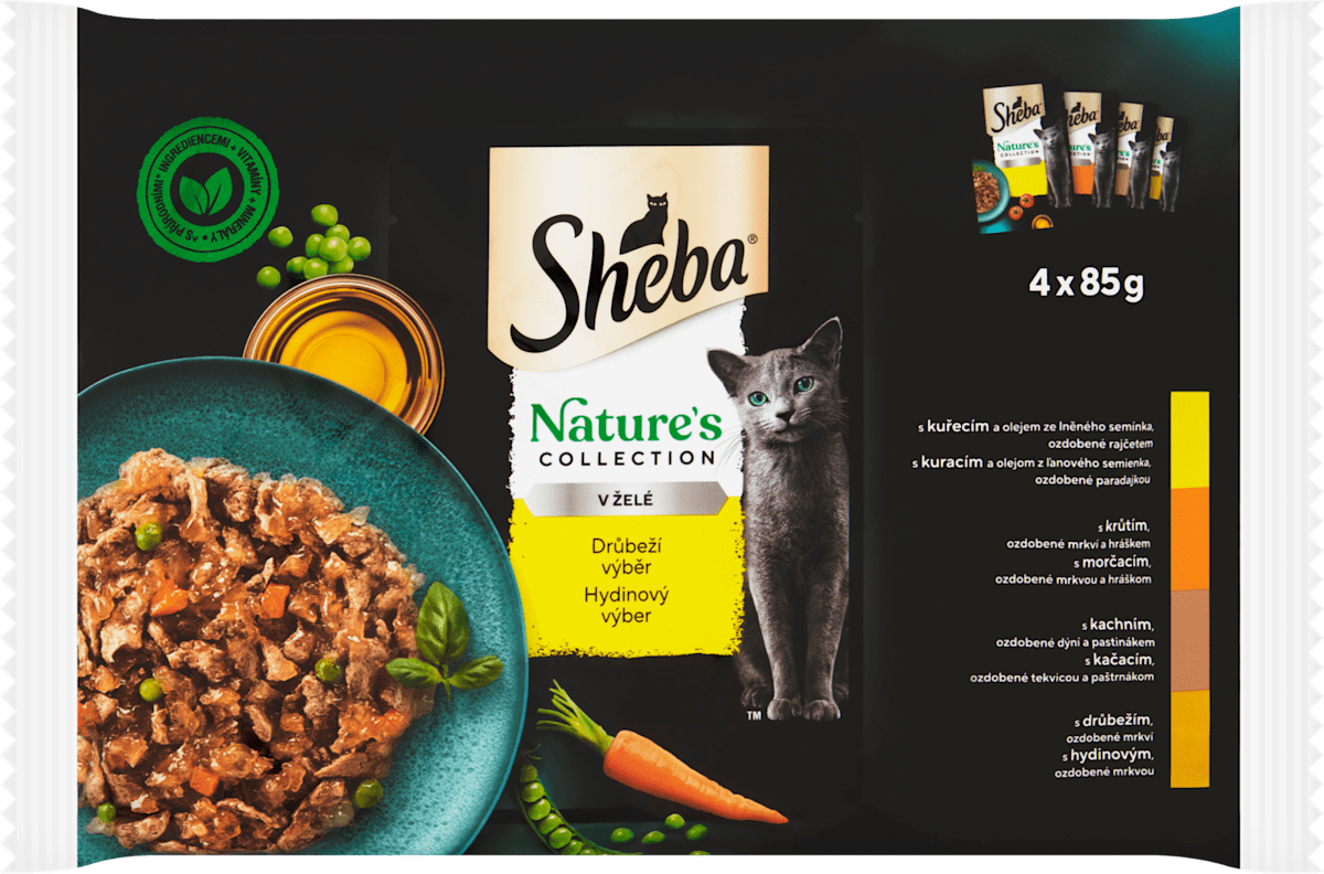 Sheba Nature's Collection drůbeží výběr v želé 4x85g, Multipack, 340 g ...