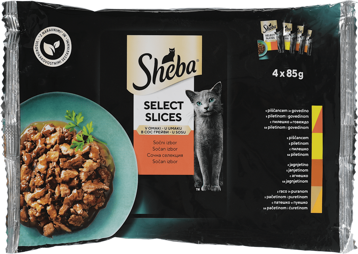 Sheba Mokra hrana za mačke Select Slices - sočni izbor v omaki, 340 g ...