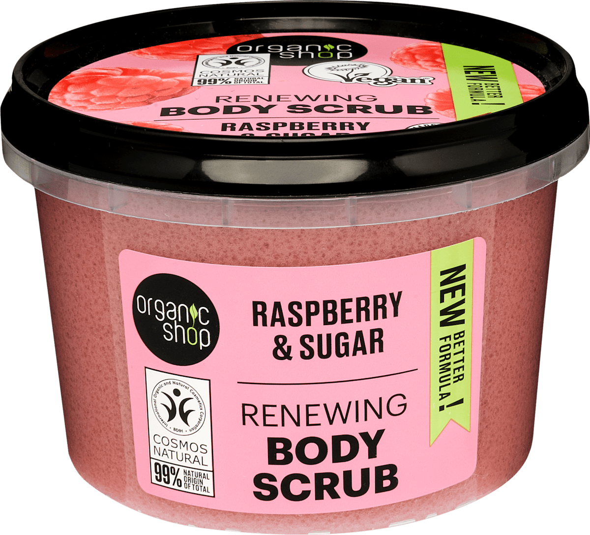 organic shop Scrub cu zmeură pentru corp, 250 ml | dm.ro