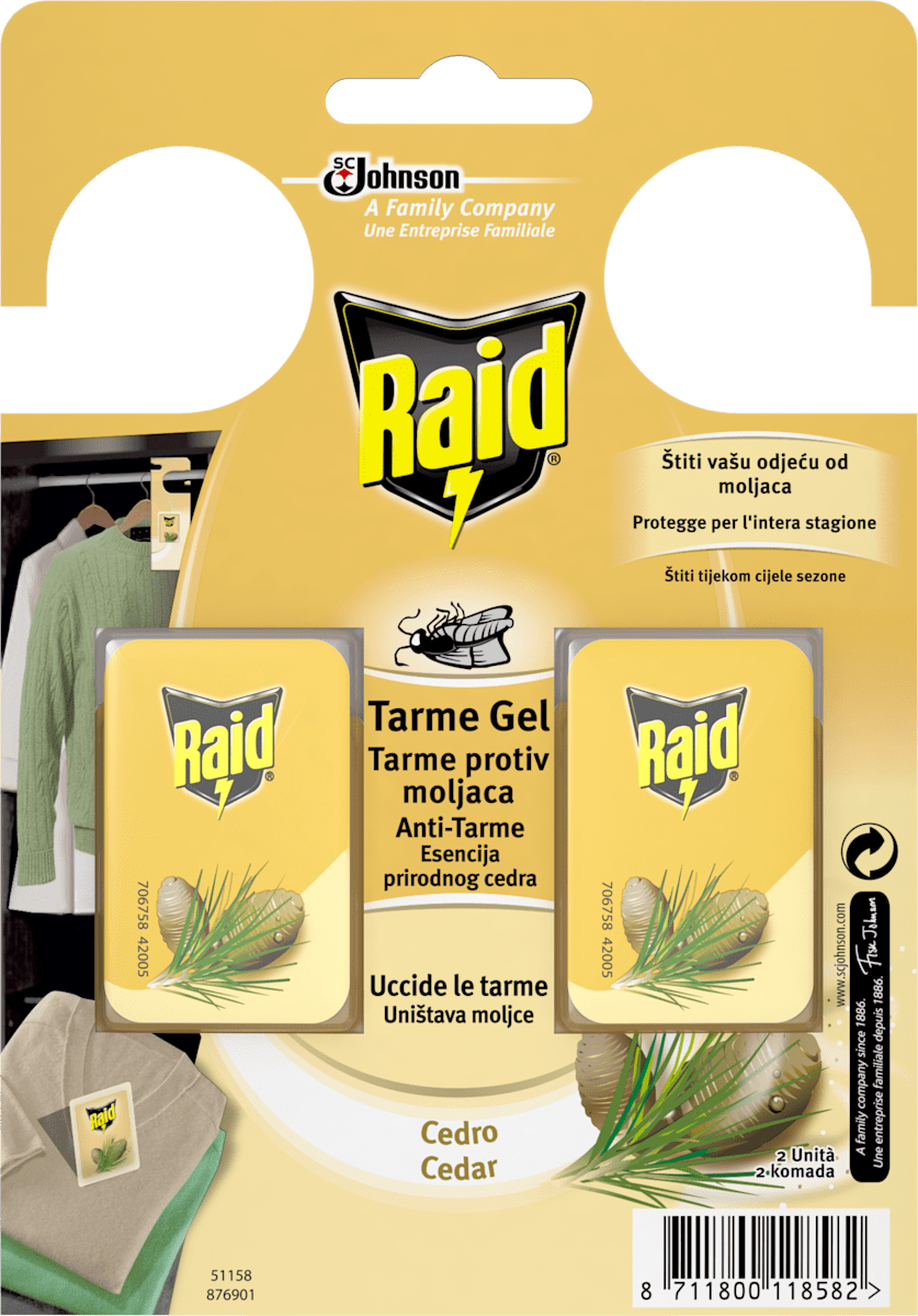 Raid Gel pločice protiv moljaca - cedar, 2 kom. | dm Bosna i Hercegovina