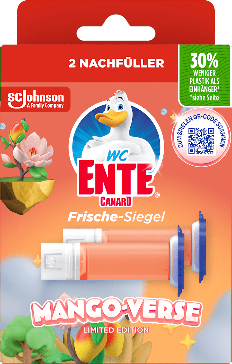 WC-Ente WC-Reiniger Frische-Siegel Mango Verse Nachfüllpack 2 St, 72 ml ...