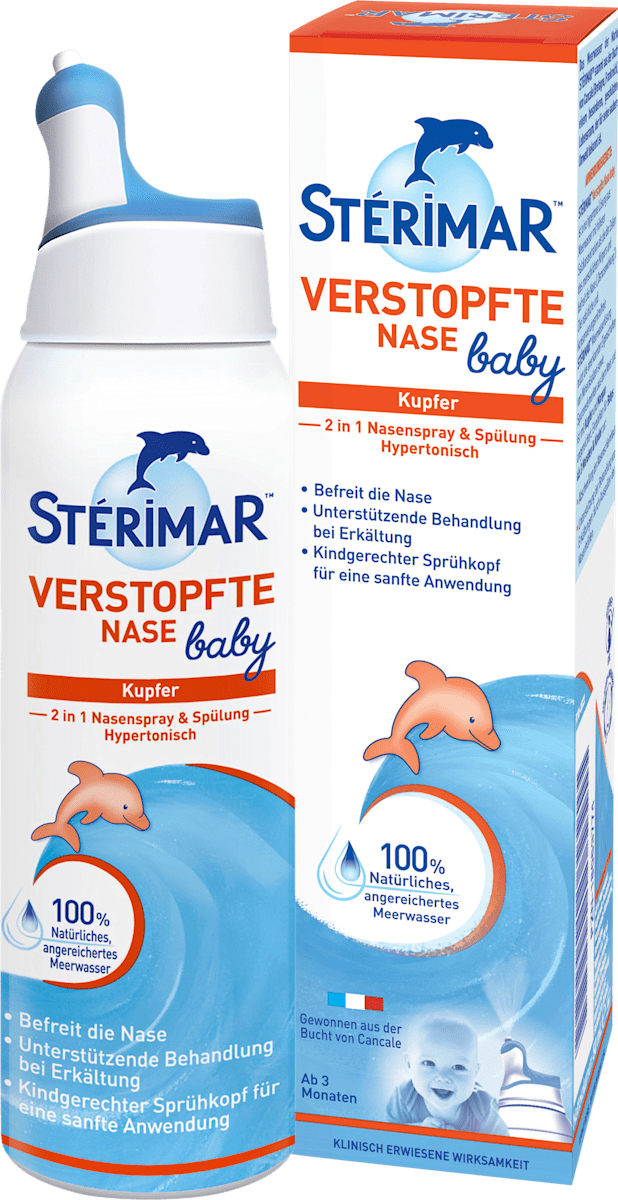 STÉRIMAR Nasenspray & Spülung 2in1, verstopfte Nase Baby, 50 ml ...