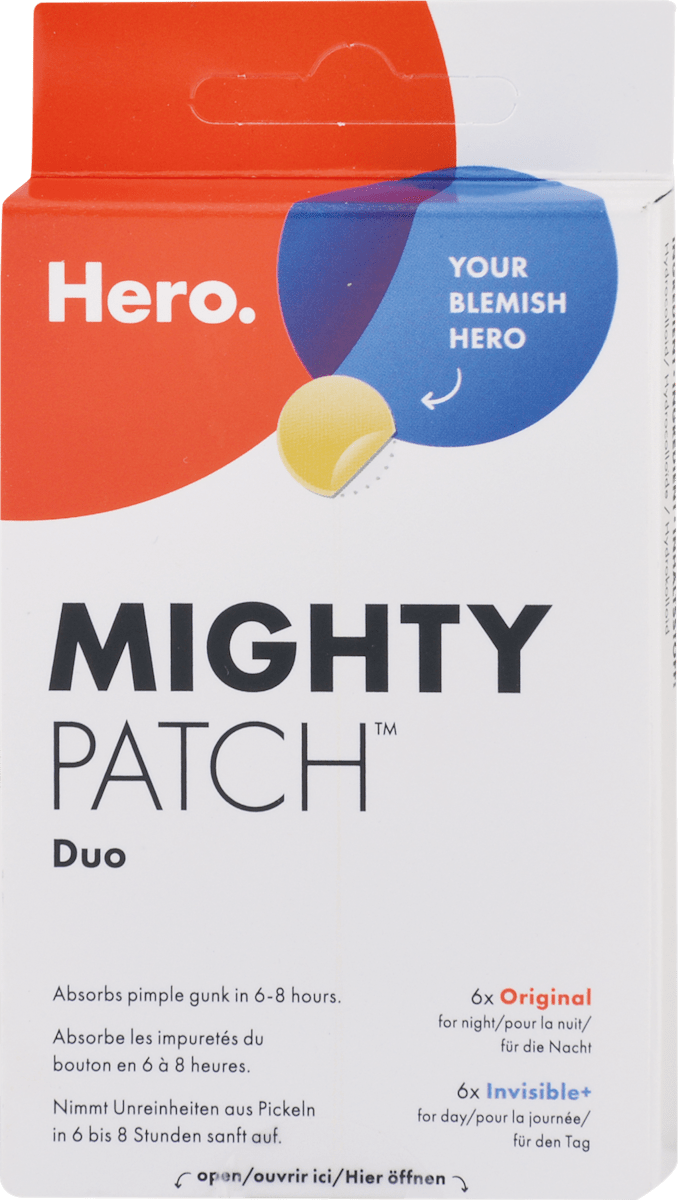 Hero. Hydrokoloidné náplasti na akné Mighty Patch Duo, 12 ks | mojadm.sk