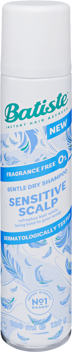 Batiste Suchý šampón Sensitive Scalp Fragrance Free, 200 ml | mojadm.sk