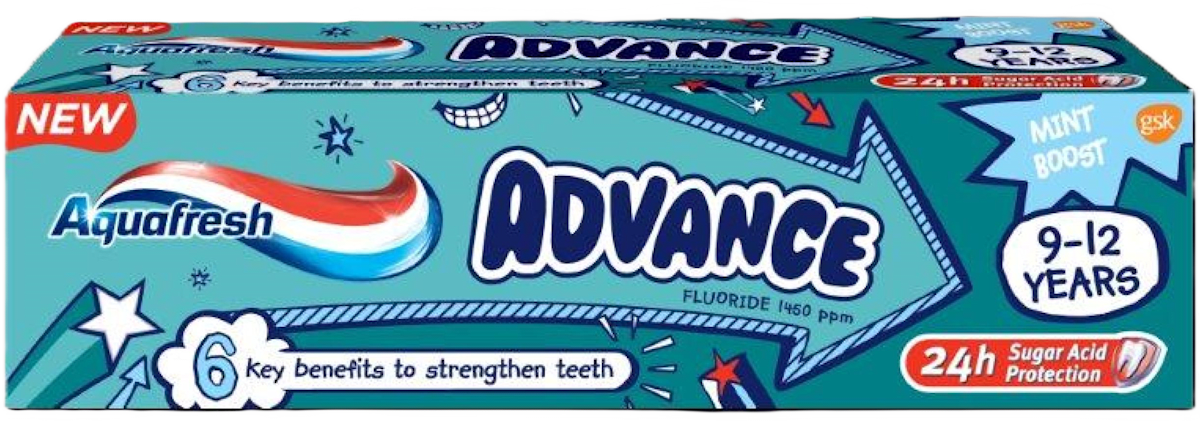 Aquafresh Advance Mint Boost dječija pasta za zube , 9 - 12 god., 75 ml ...