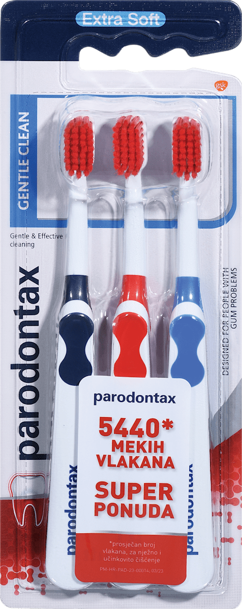 parodontax Zobna ščetka Gentle clean, Extra Soft, 3 kos | dm.si