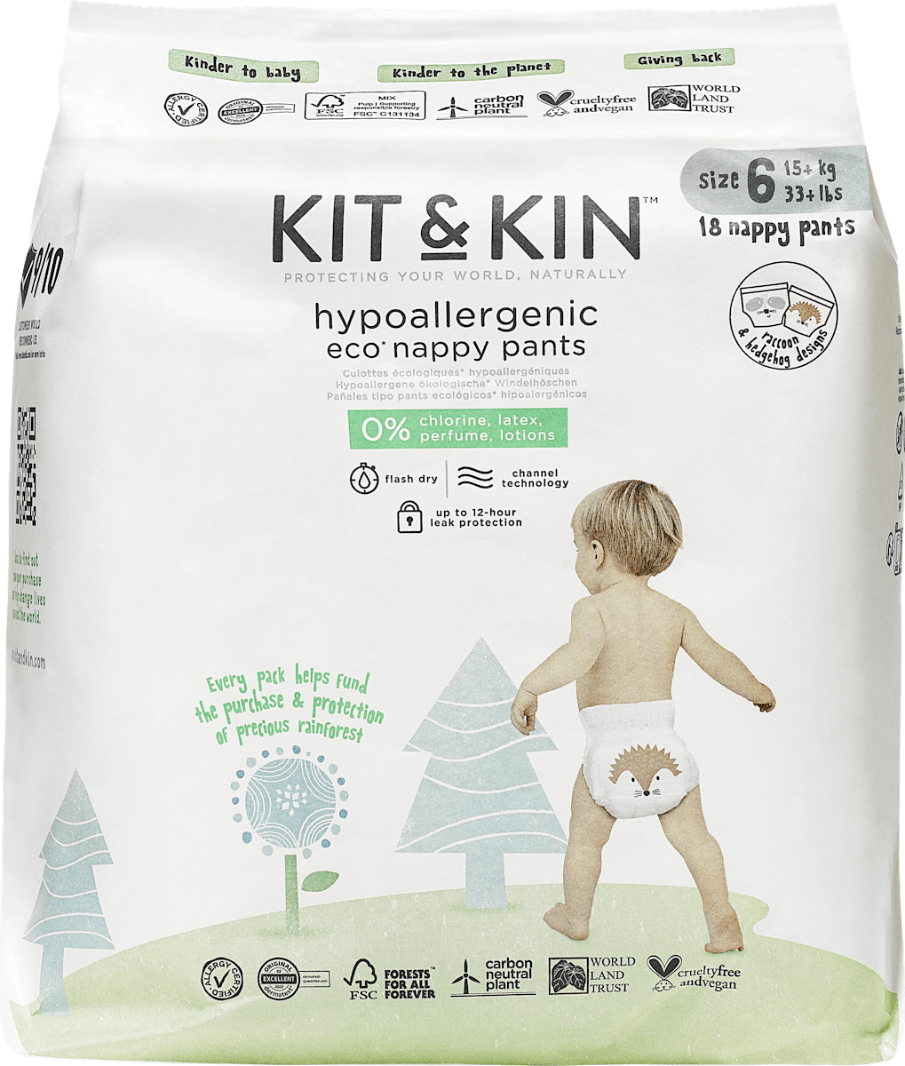 KIT&KIN Scutece chiloțel hipoalergenice, numărul 6, 18 buc | dm.ro