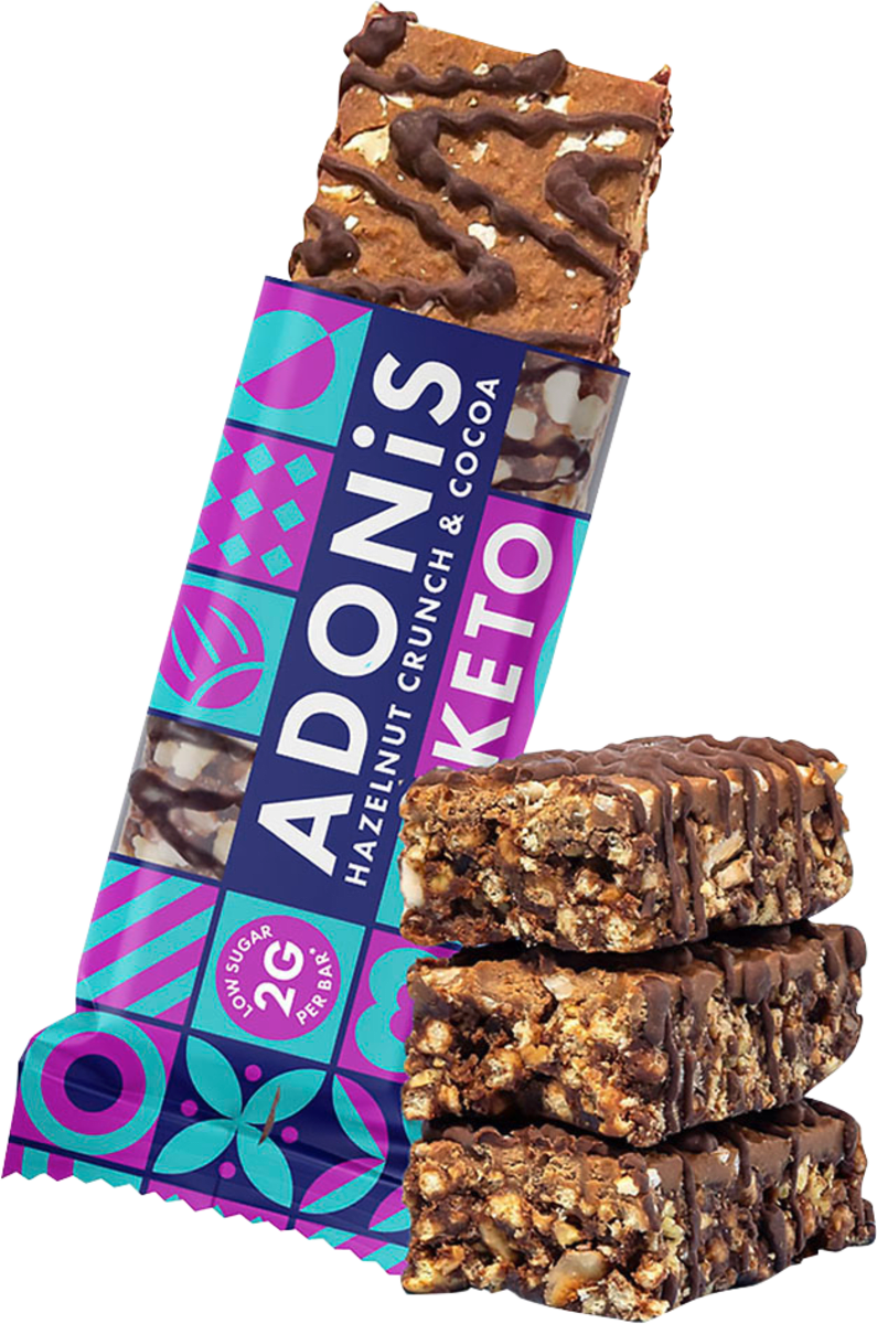 ADONIS Proteinriegel, Hazelnut Crunch & Chocolate Keto, High Protein ...
