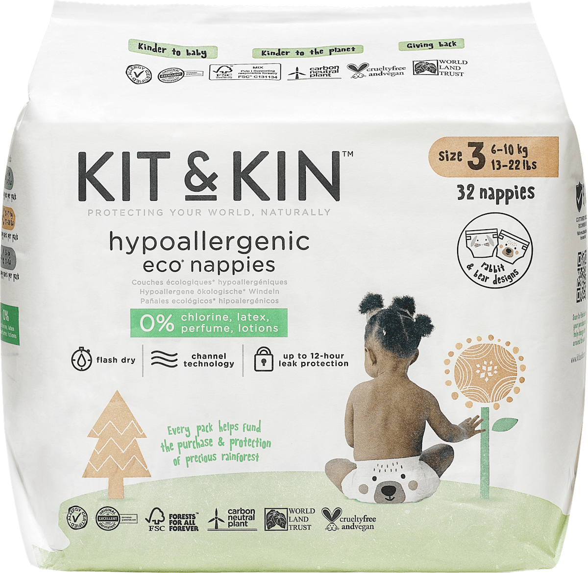 KIT&KIN Ekologické plienky - veľ. 3 (6-10 kg), 32 ks | mojadm.sk