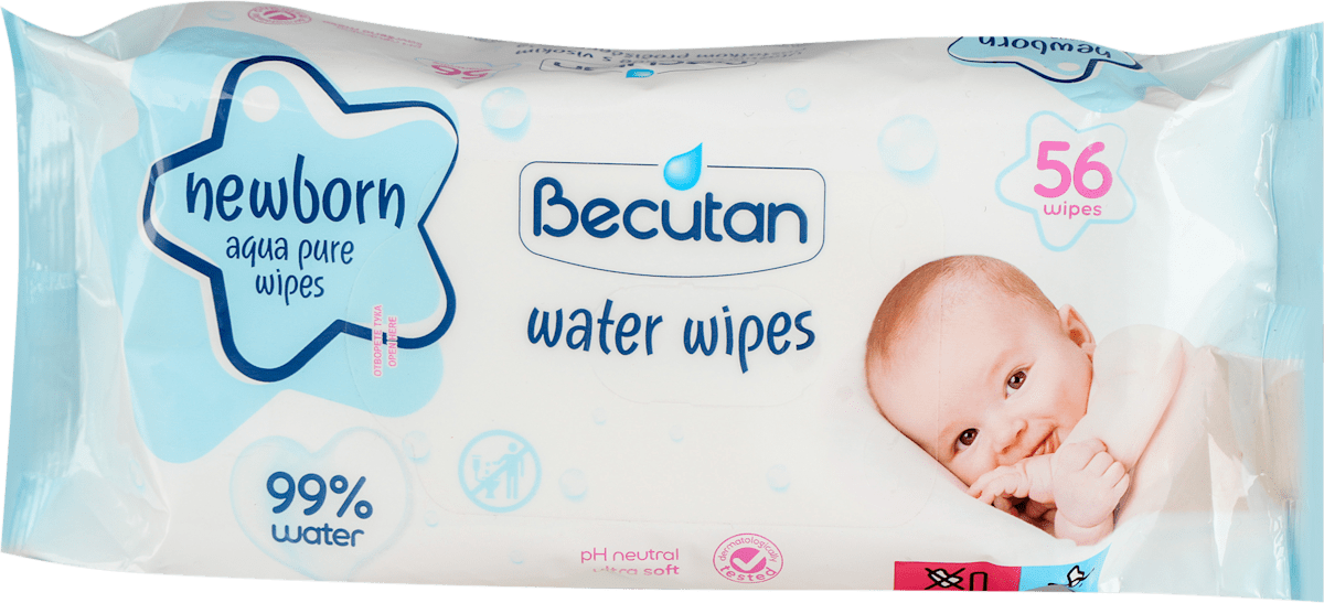Becutan aqua pure 99% voda vlažne maramice za bebe, 56 kom | dm.rs