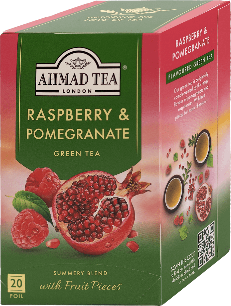 AHMAD TEA Зелен чай с малина и нар, 20 бр. | dm България