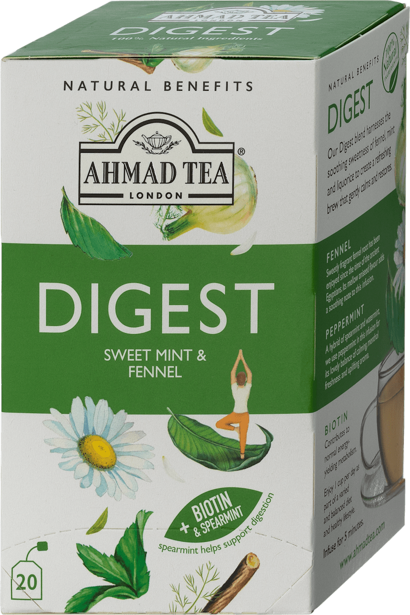 AHMAD TEA Digest čaj – menta i komorač, 20 vrećica, 30 g | dm.hr
