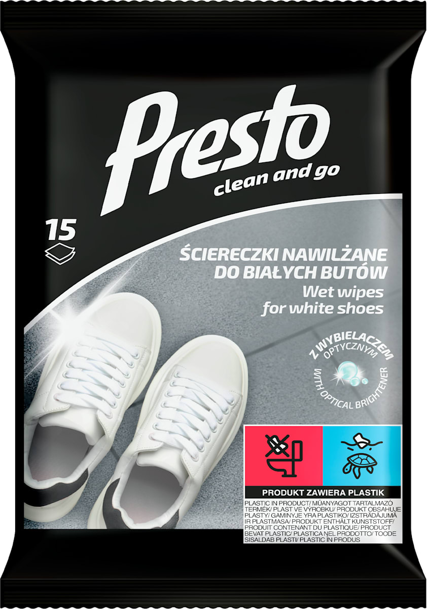 Presto Vlažne maramice za belu obuću, 15 kom | dm.rs