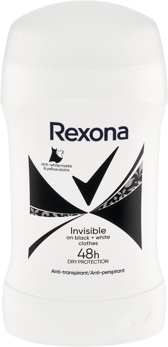 Rexona antiperspirant stick Invisible on black + white, 50 ml | dm.cz