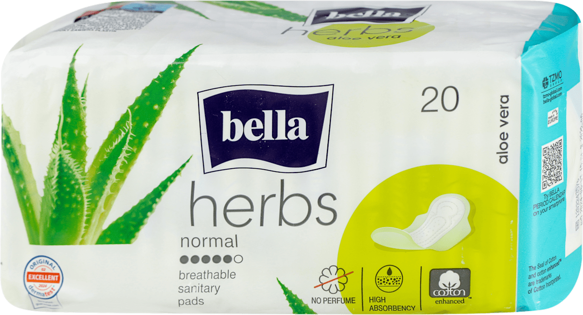 bella herbs - normal ciklusni ulošci - aloe vera, 20 kom | dm.rs